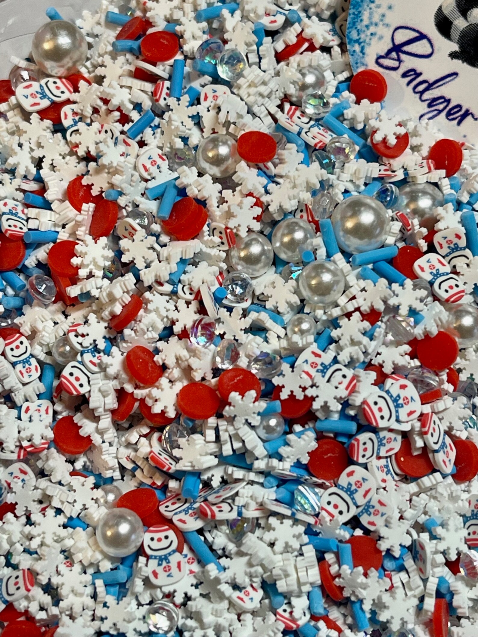 5mm Polymer Christmas Mix Two, Snowman, Snow Flake, Pearls, Christmas ...