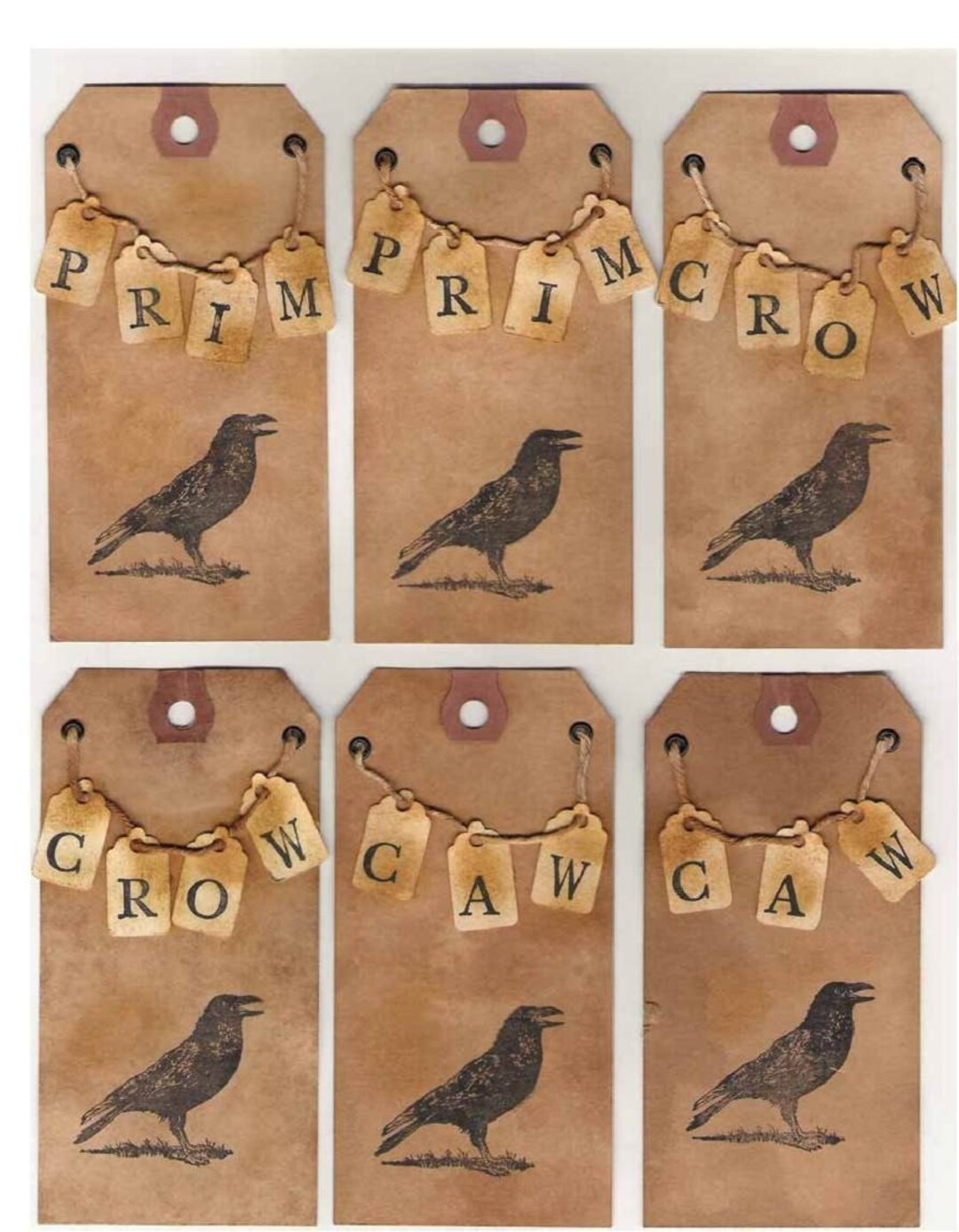 Prim Crow Tags - Etsy