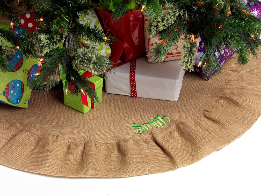 Personalized Burlap 48 Inch Tree Skirt - Etsy