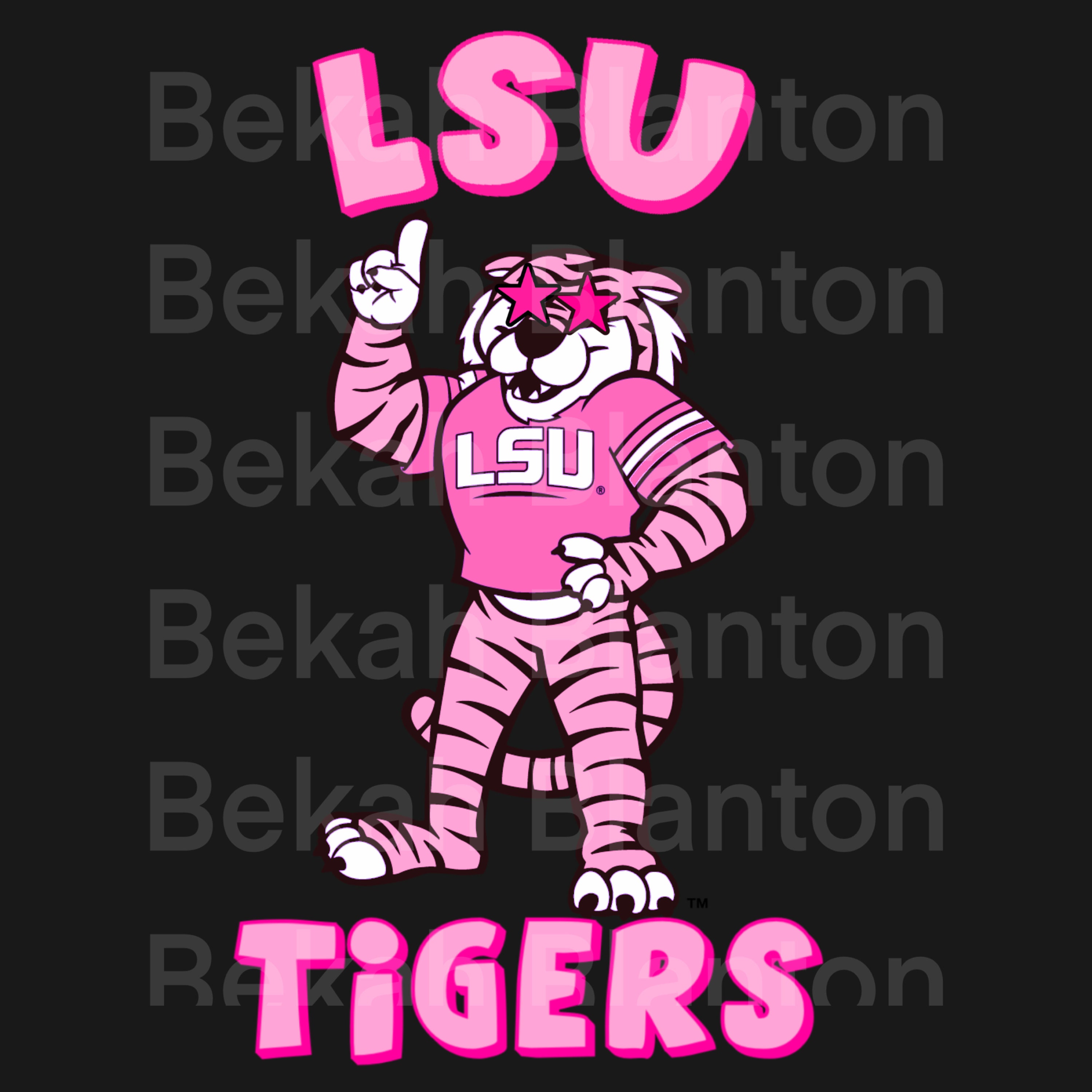 LSU Pink Logo Png Clip Art Mascot Preppy - Etsy