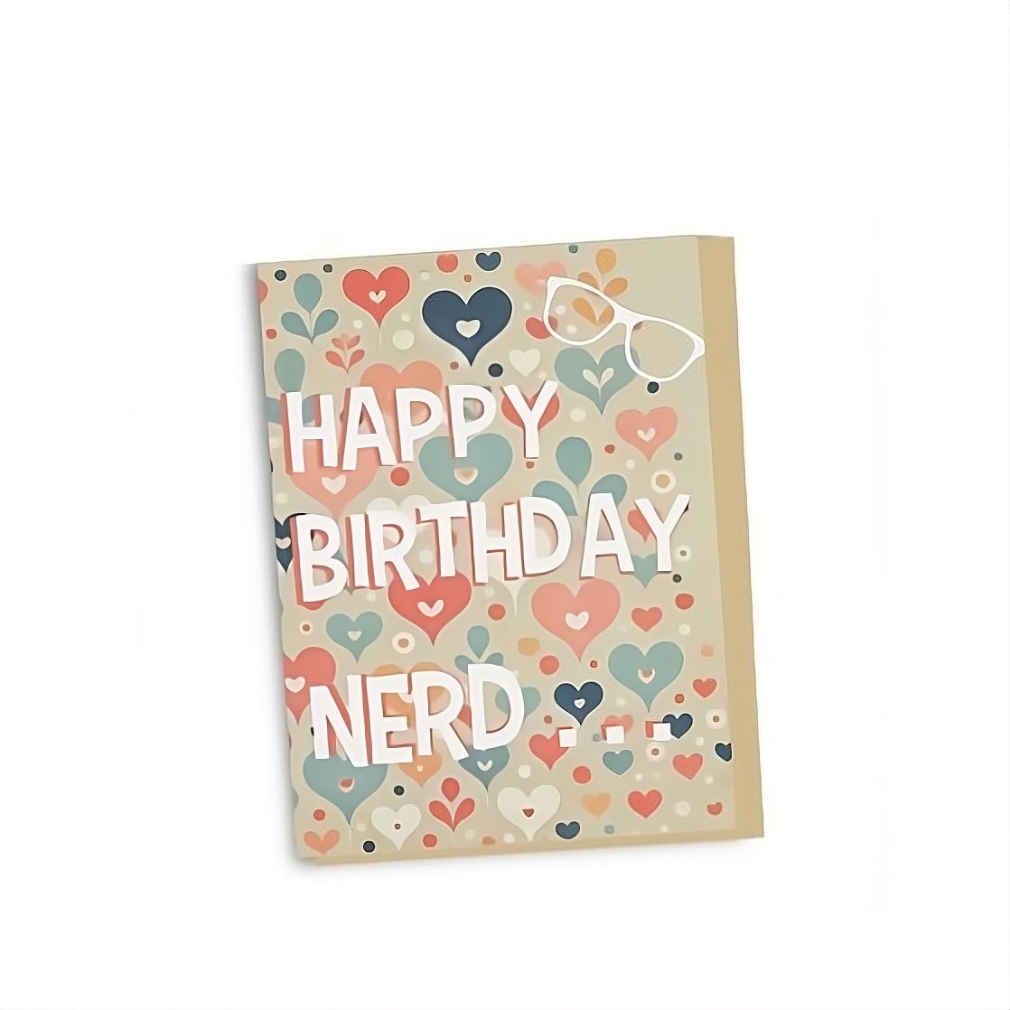 Birthday Nerd, Happy Birthday Card, Cute Geek Card, Birthday Greetings ...