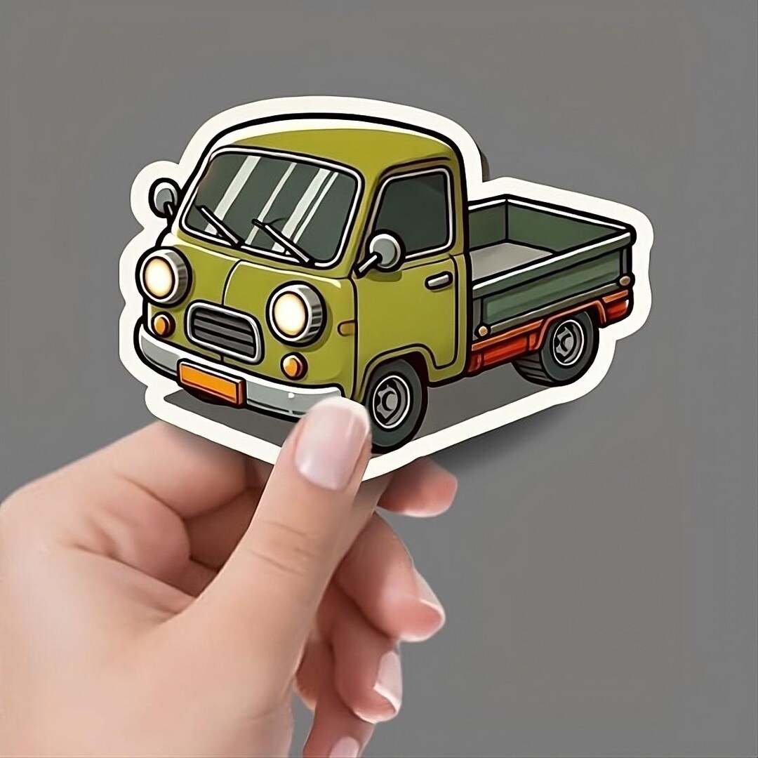 Green Flatbed Truck Sticker Vintage Style Kiss-cut Stickers ...
