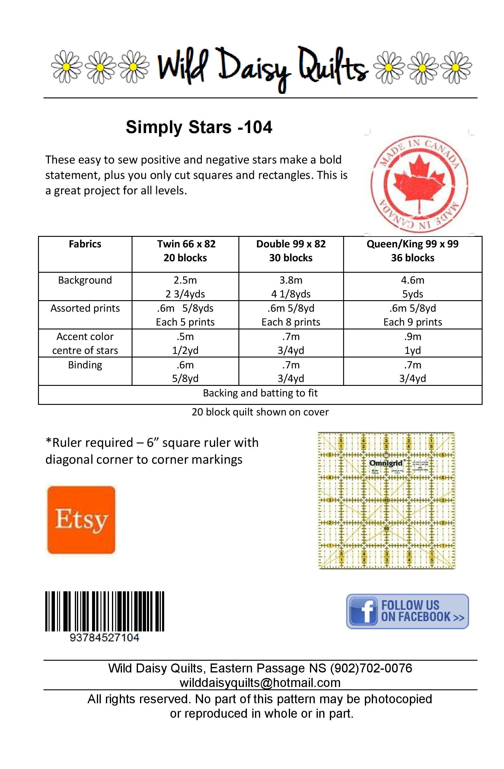 Simply Stars Quilt Pattern PDF Multi Sized Instant Download | Etsy