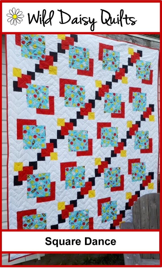 Square Dance PDF Quilt Pattern 3 Sizes Included Easy | Etsy