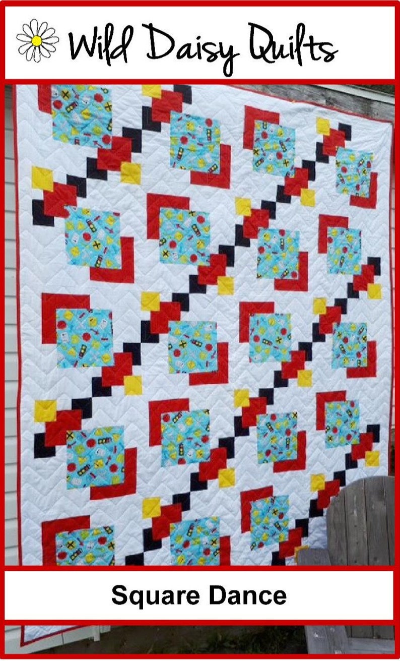 Square Dance PDF Quilt Pattern, 3 Sizes Included, Easy, Modern, Fun ...