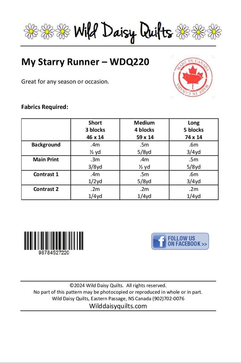 My Starry Runner PDF Pattern, Instant Download - Etsy