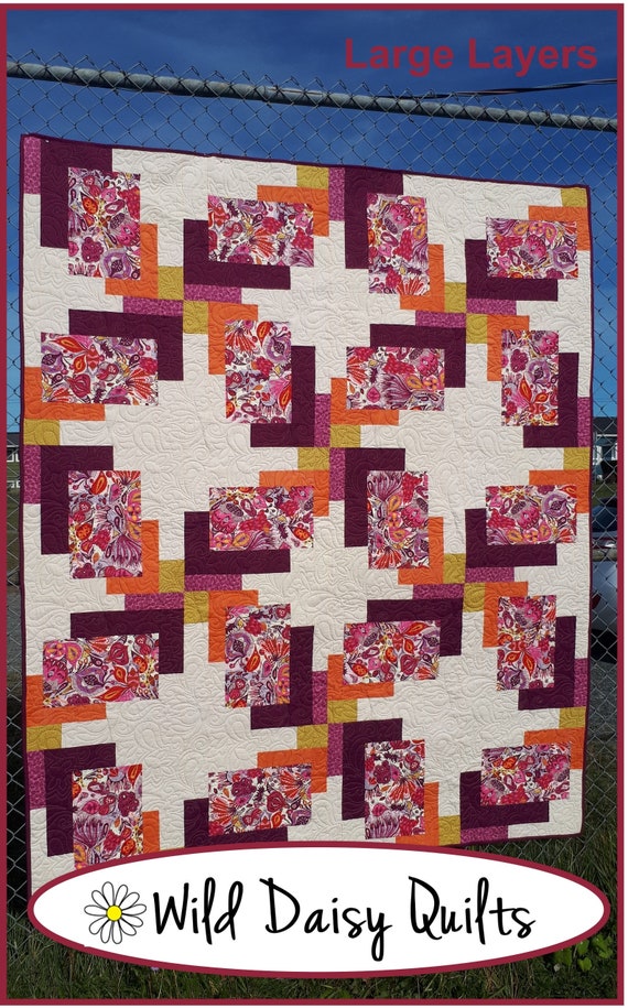 Large Layers PDF Quilt Pattern 3 sizes in pattern modern & | Etsy