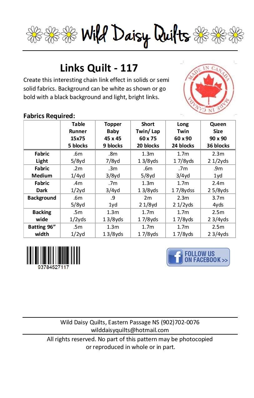 Links Quilt Pattern PDF, Multi Sized, Modern Quilt, Instant Download - Etsy