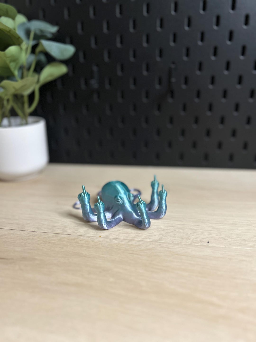 3D Printed Middle Finger Octopus Figurine Unique Octopus Sculpture ...