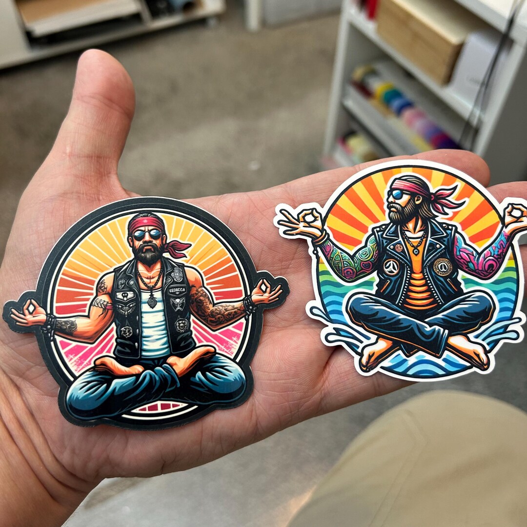 Biker Stickers. Great for Bikers and Yoga Lovers! Looks Great on a ...