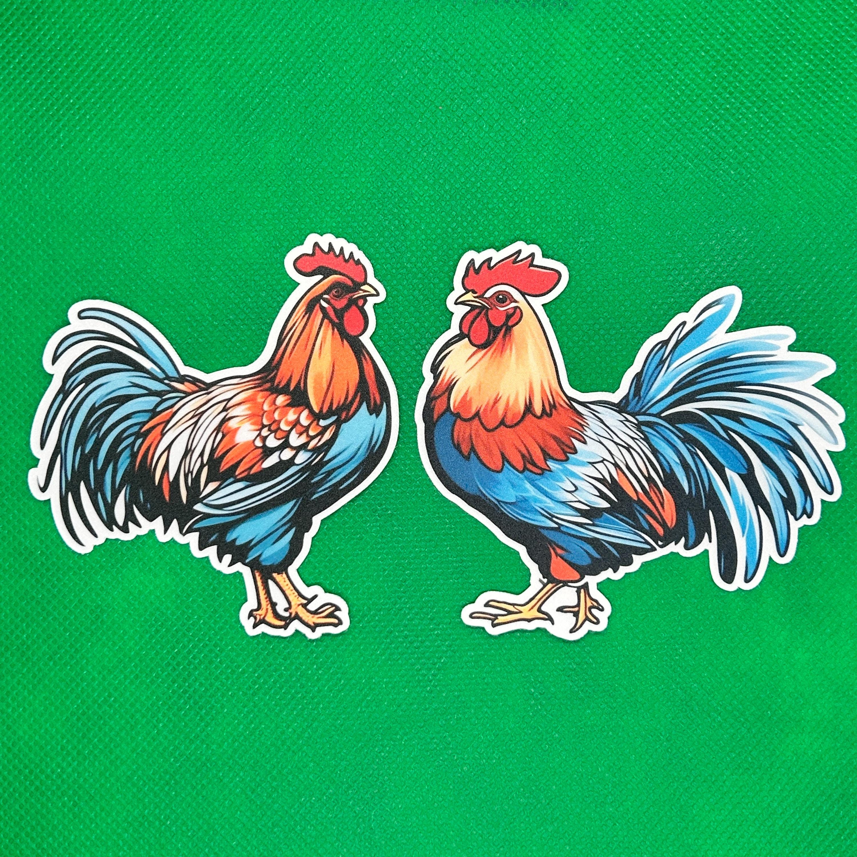 Colorful Rooster Sticker: Silky Matte Vinyl Decal, Farmhouse Decor - Etsy