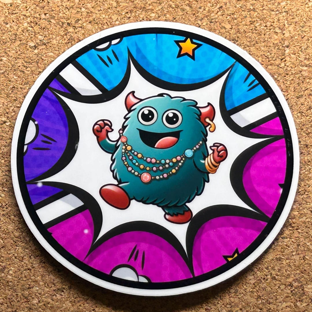 Party Monster Sticker. Great Decal for Laptop or Skateboard. Laminated ...