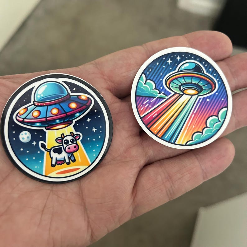 UFO Stickers Set One - Etsy