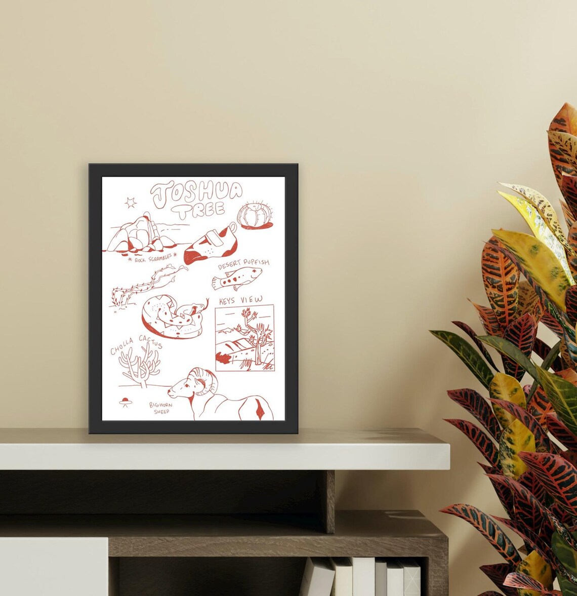 Joshua Tree Line Art Print - Etsy