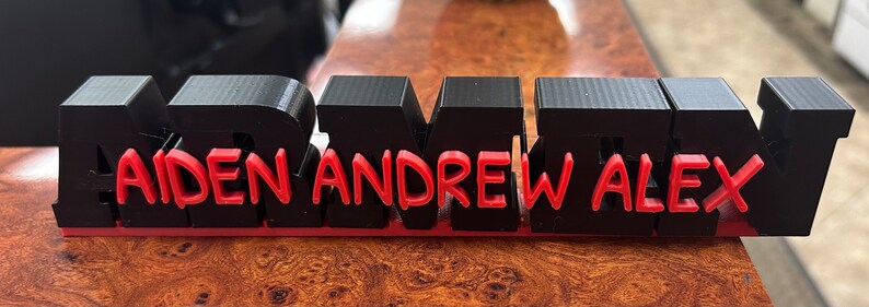 3D Printed Names - Personalized Name Sign - Desktop Sign Gift Plaque 3D ...