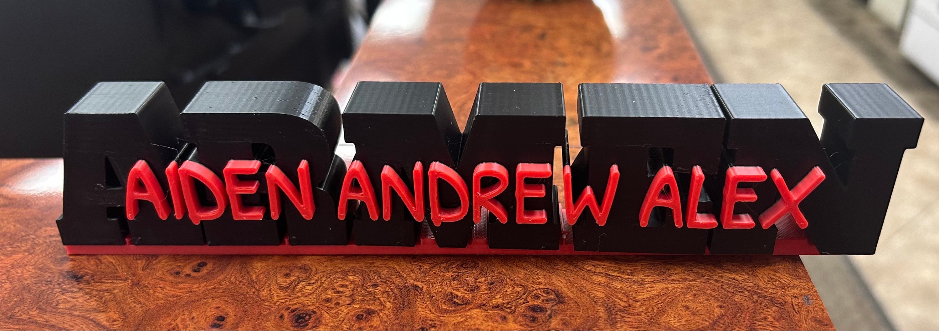 3D Printed Names - Personalized Name Sign - Desktop Sign Gift Plaque 3D ...