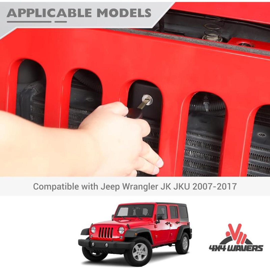 4X4WAVERS Hood Grille Lock With Key - Jeep Wrangler JK/JKU 2007-2018 - Etsy