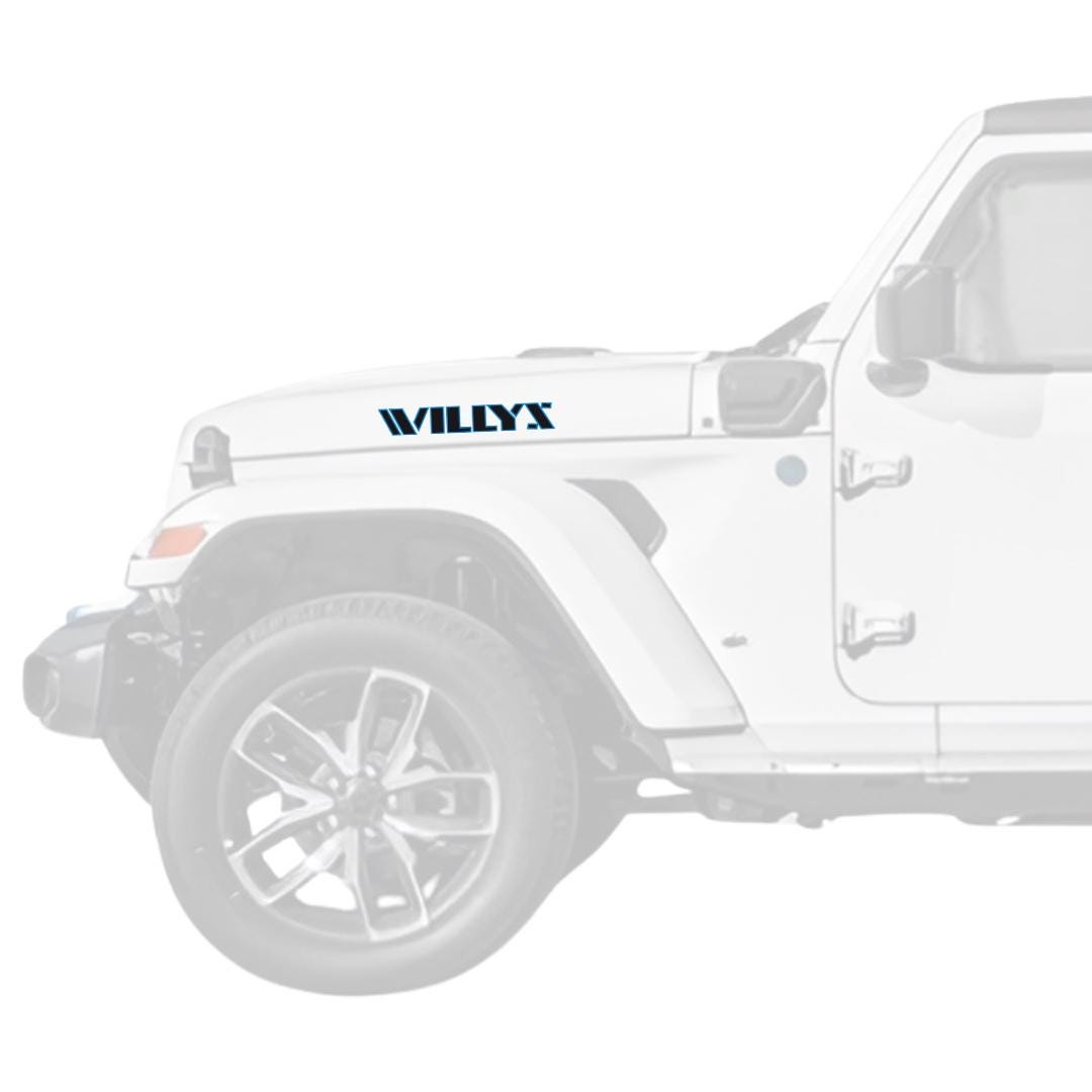 4x4wavers Willys Style Decal Sticker Kit for Hood Sides – Vinyl Car ...