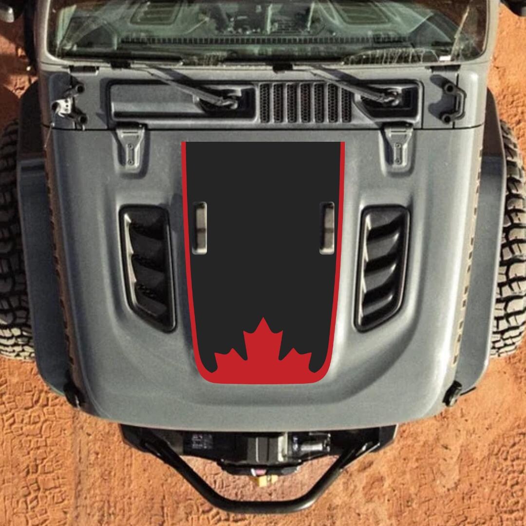 Canada Maple Leaf Hood Decal - Jeep Wrangler JL/JLU/JT/4XE - Etsy