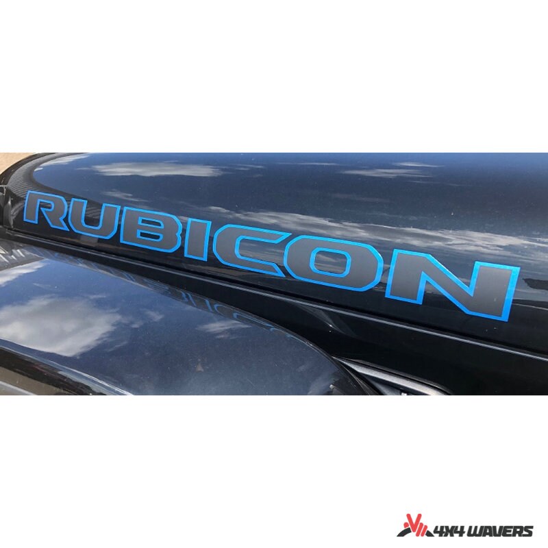 4x4wavers Rubicon Sticker Decal Decoration for Hood Sides Blue Color 2 ...