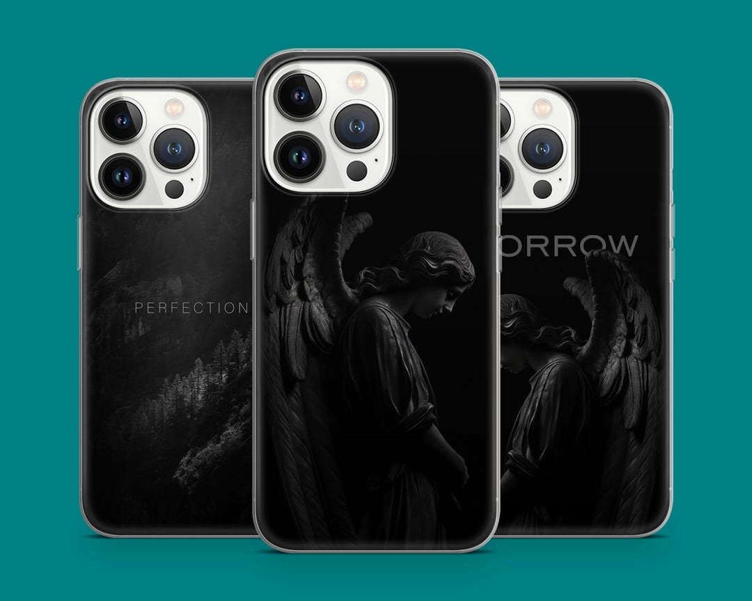 Moody Angel Phone Case Dark Art Perfection Sorrow Gothic Winged Cover ...