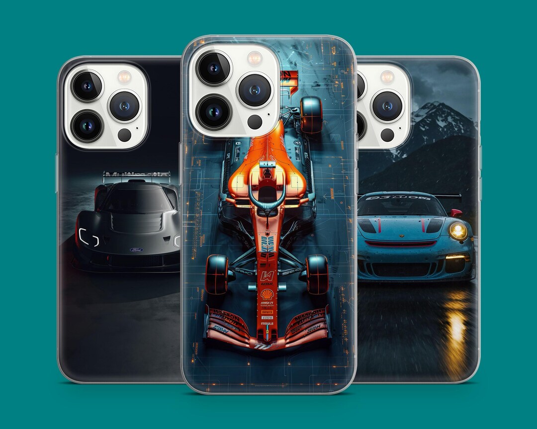 Futuristic Race Car Phone Case Formula Car Night Track Design Phone ...