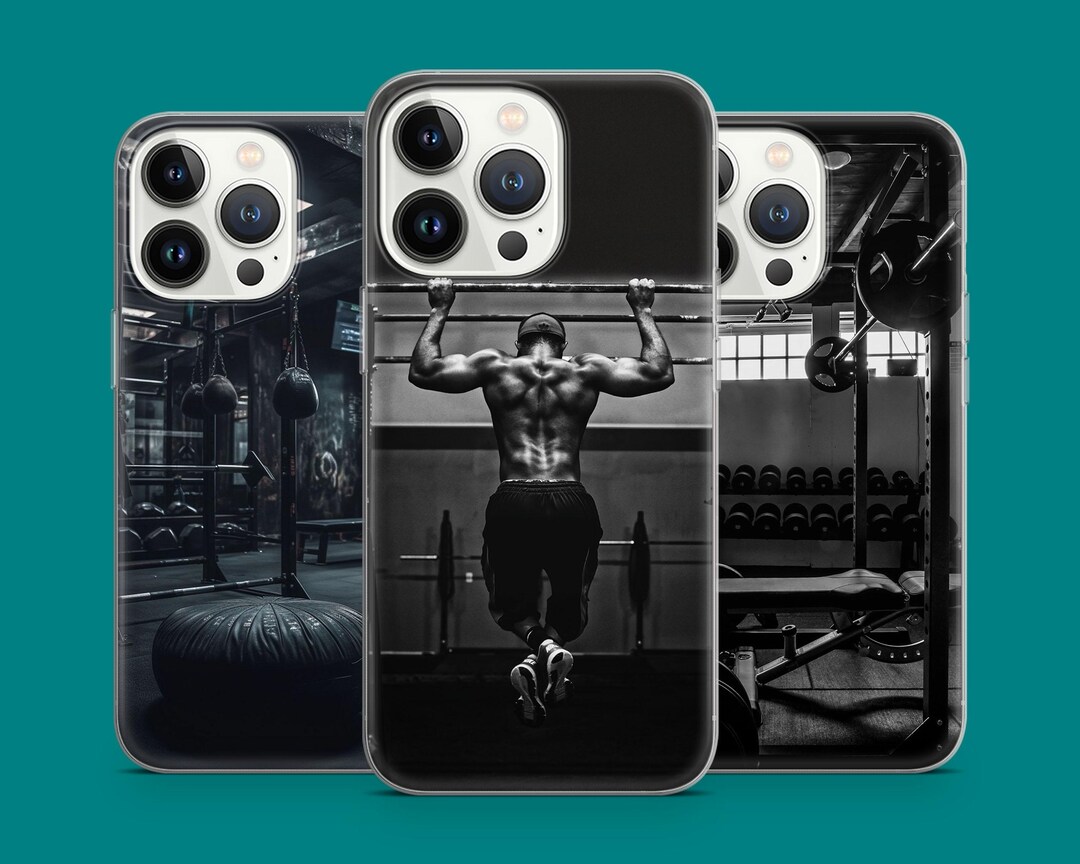 Bold Fitness Gym Workout Phone Case Monochrome Workout Art Phone Cover ...
