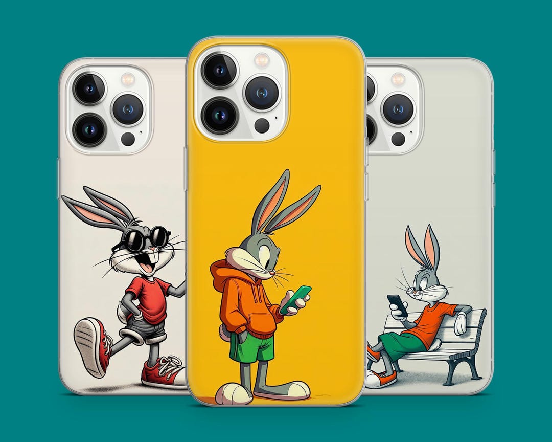 Cartoon Bunny Phone Case Cool Street Style Urban Vibe Casual Character ...