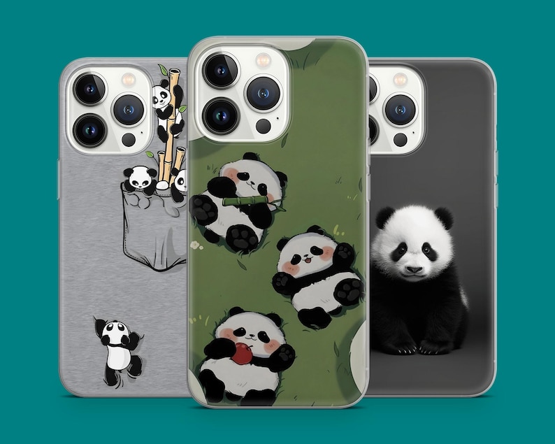 Adorable Panda Theme Phone Case Cute Bamboo Pocket Panda Art Phone ...