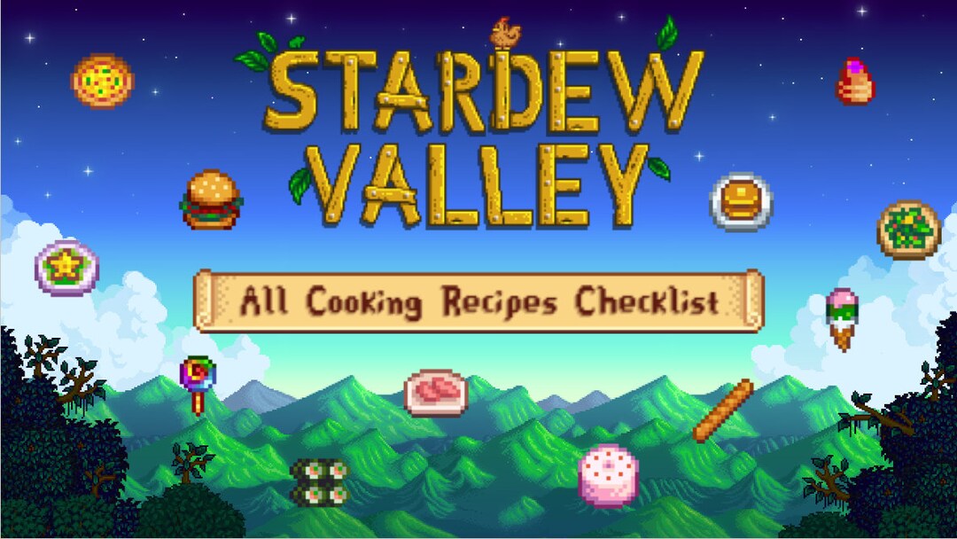 Stardew Valley All Cooking Recipes Checklist - 100% Perfection ...