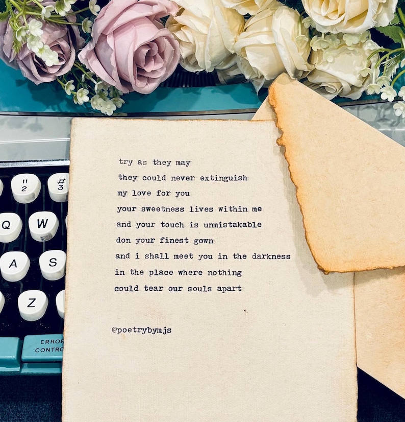 Personalized Custom Poetry | Typed on Vintage Typewriter | Made to ...