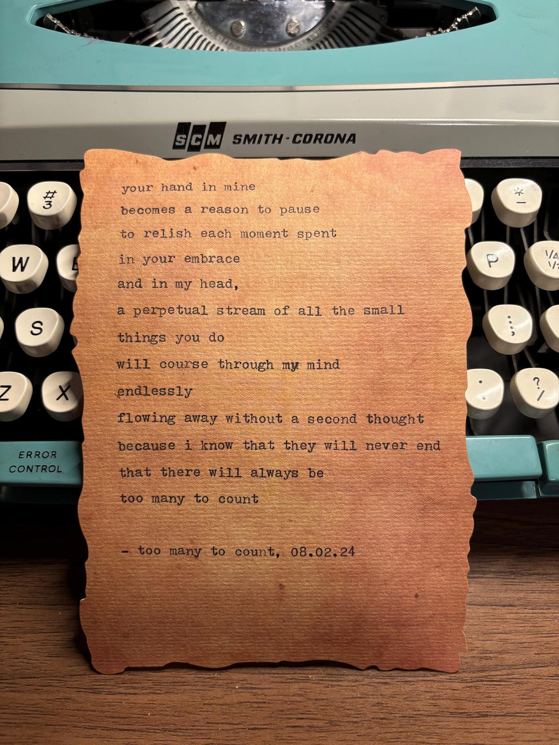 Personalized Custom Poetry Typed on Vintage Typewriter Made to Order - Etsy