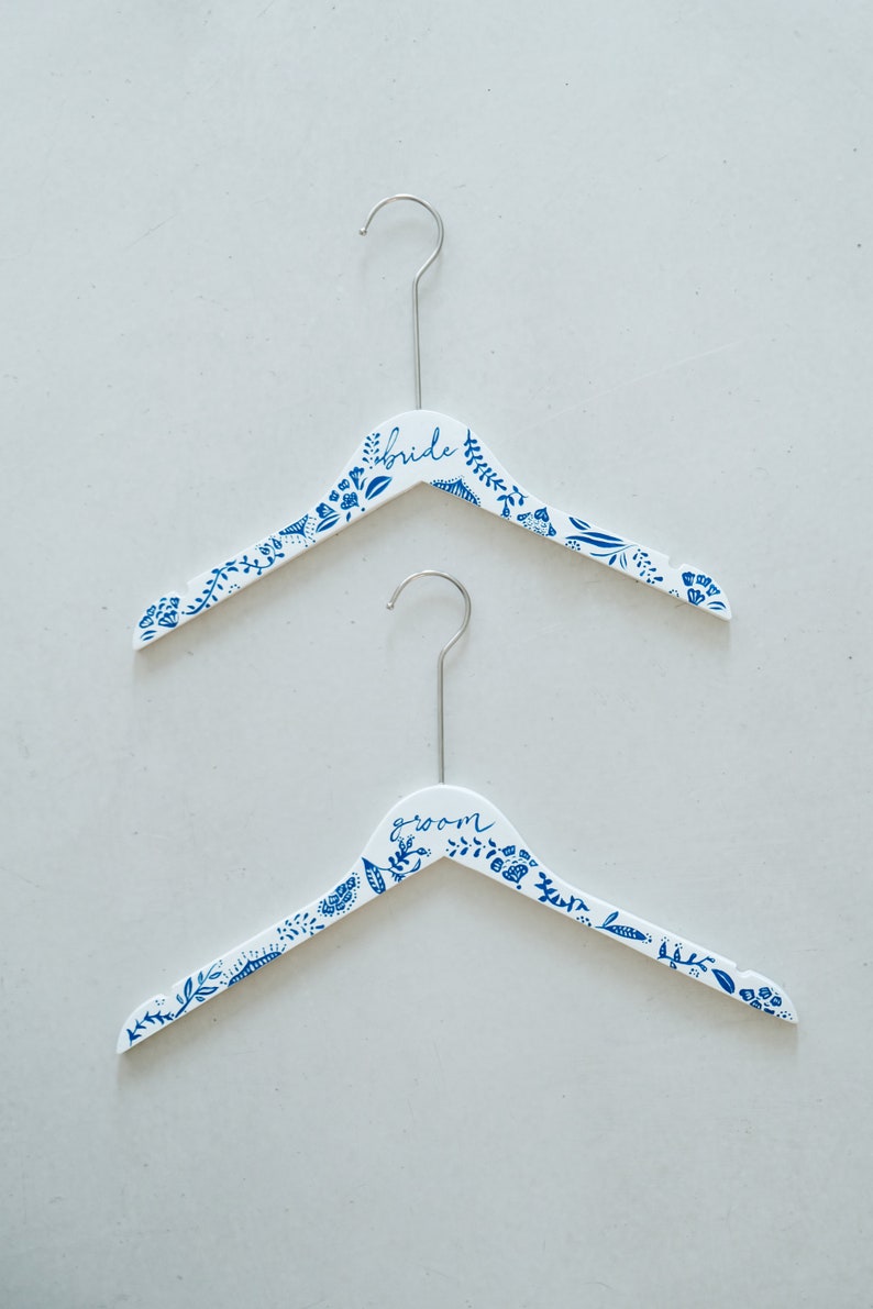 Boho Hand-painted Custom Wedding Hangers - Personalized Bride and Groom ...