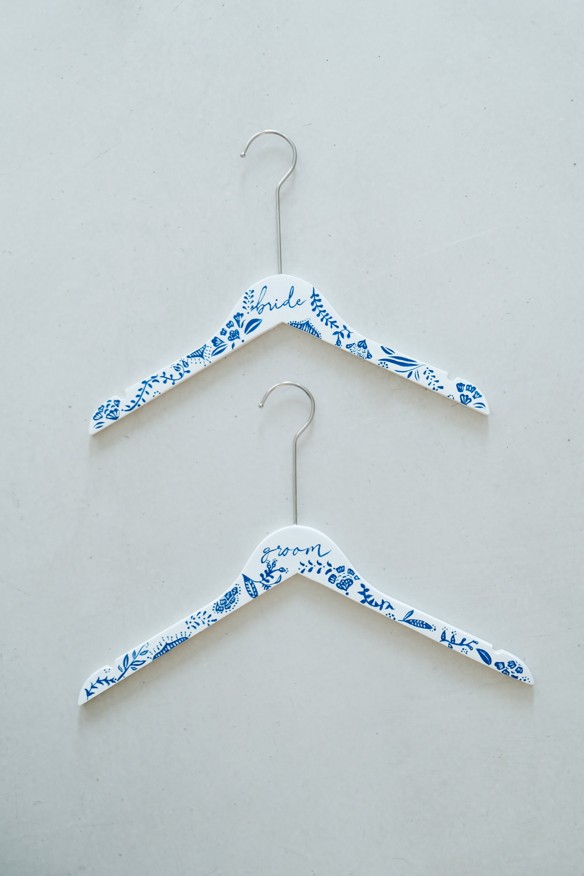 Boho Hand-painted Custom Wedding Hangers - Personalized Bride and Groom ...
