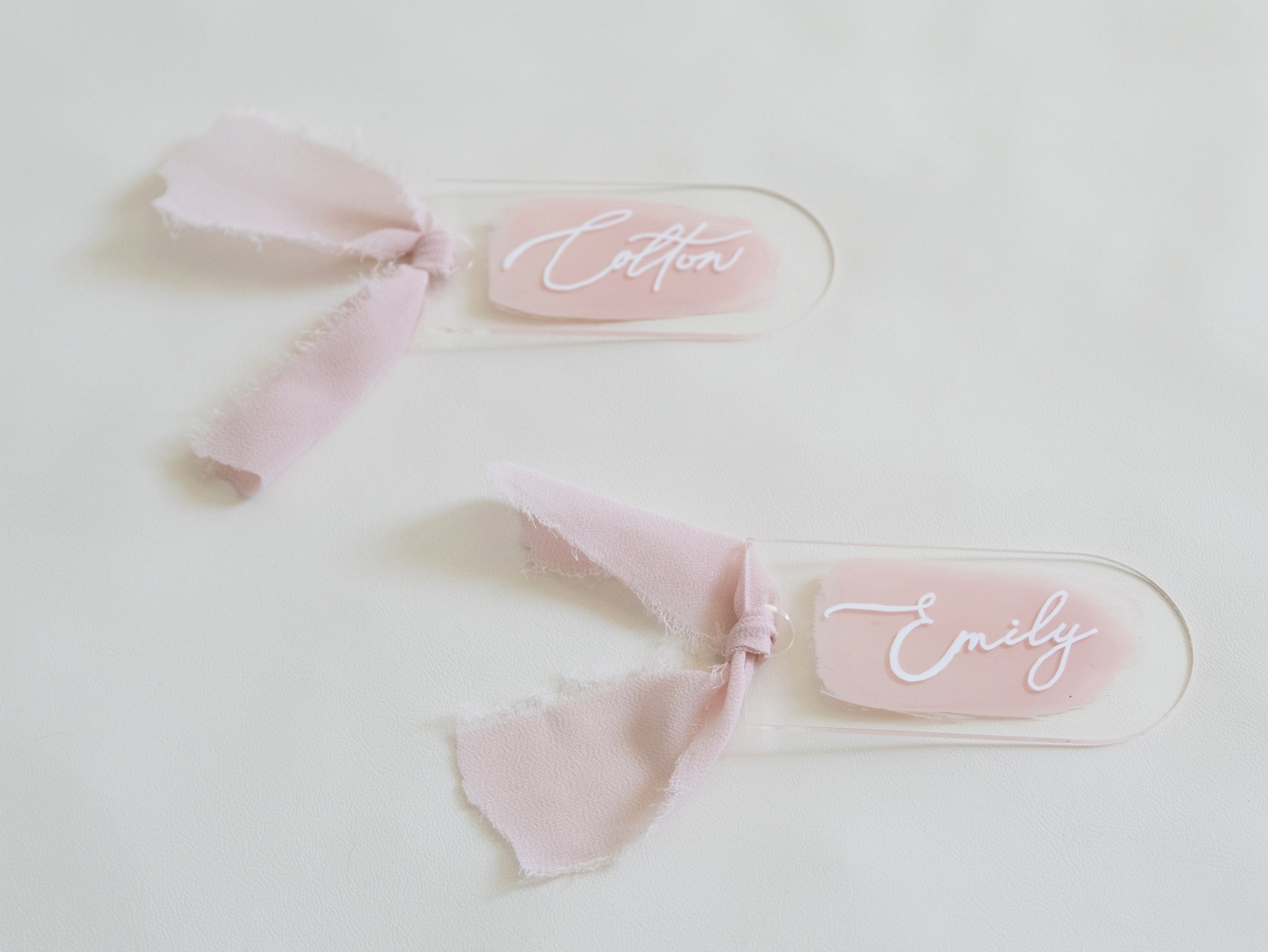 Personalized Pink Acrylic Name Tags With Handwritten Calligraphy,place ...