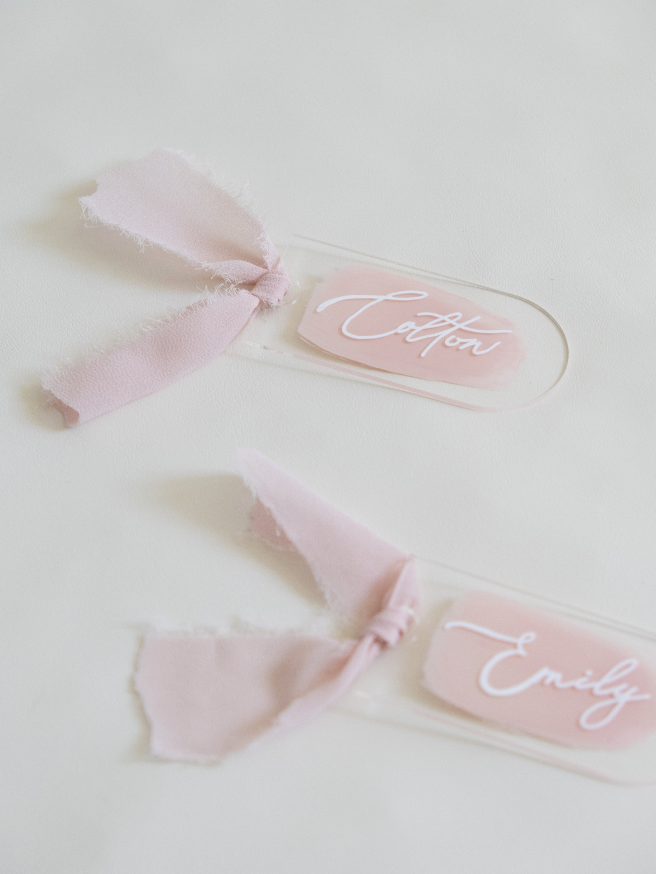 Personalized Pink Acrylic Name Tags With Handwritten Calligraphy,place ...
