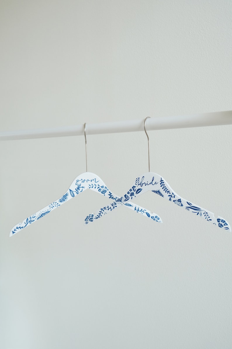 Boho Hand-painted Custom Wedding Hangers - Personalized Bride and Groom ...