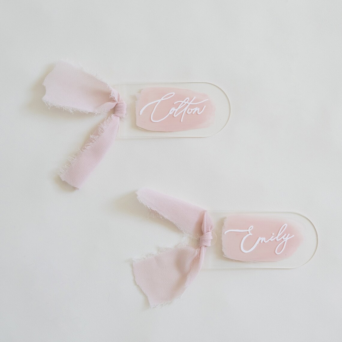 Personalized Pink Acrylic Name Tags With Handwritten Calligraphy,place ...