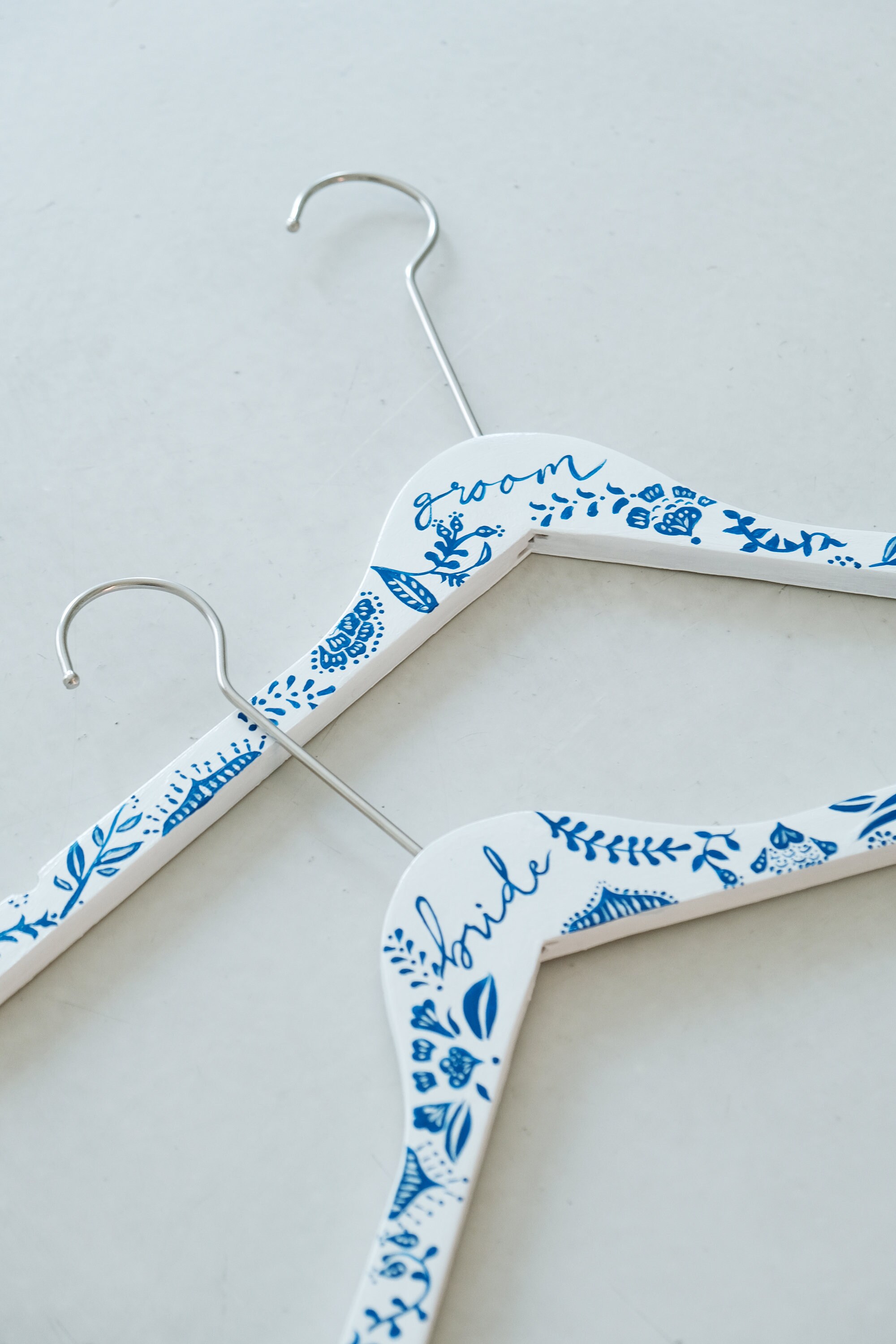 Boho Hand-painted Custom Wedding Hangers - Personalized Bride and Groom ...