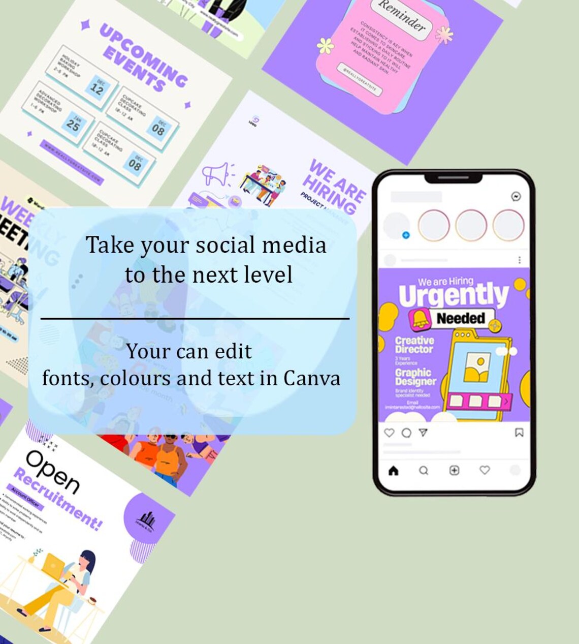 30 Editable Social Media Templates for Small Business | Instagram Posts ...