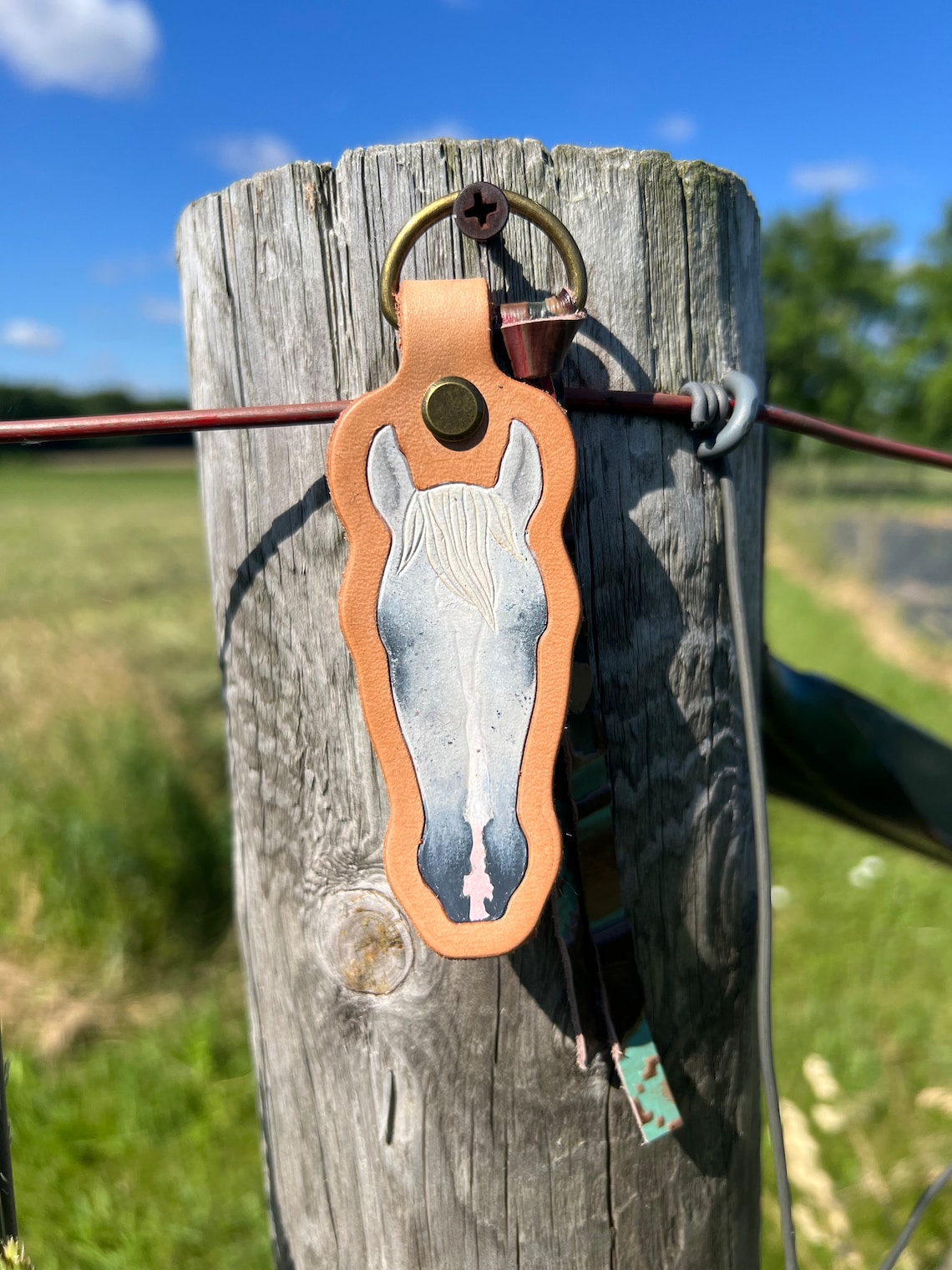 Custom Leather Horse Head Keychains - Etsy