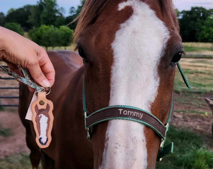 Custom Leather Horse Head Keychains - Etsy