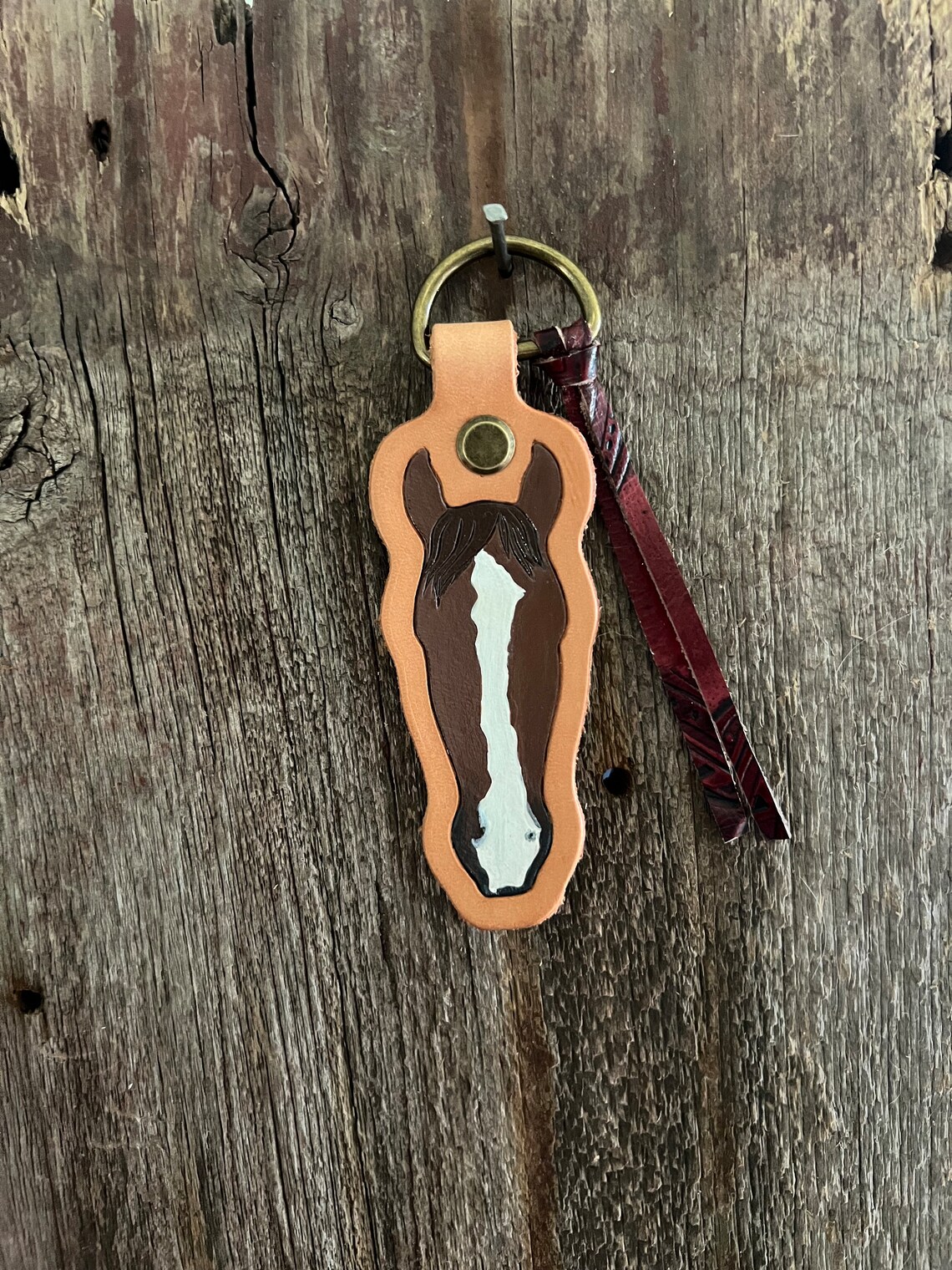 Custom Leather Horse Head Keychains - Etsy