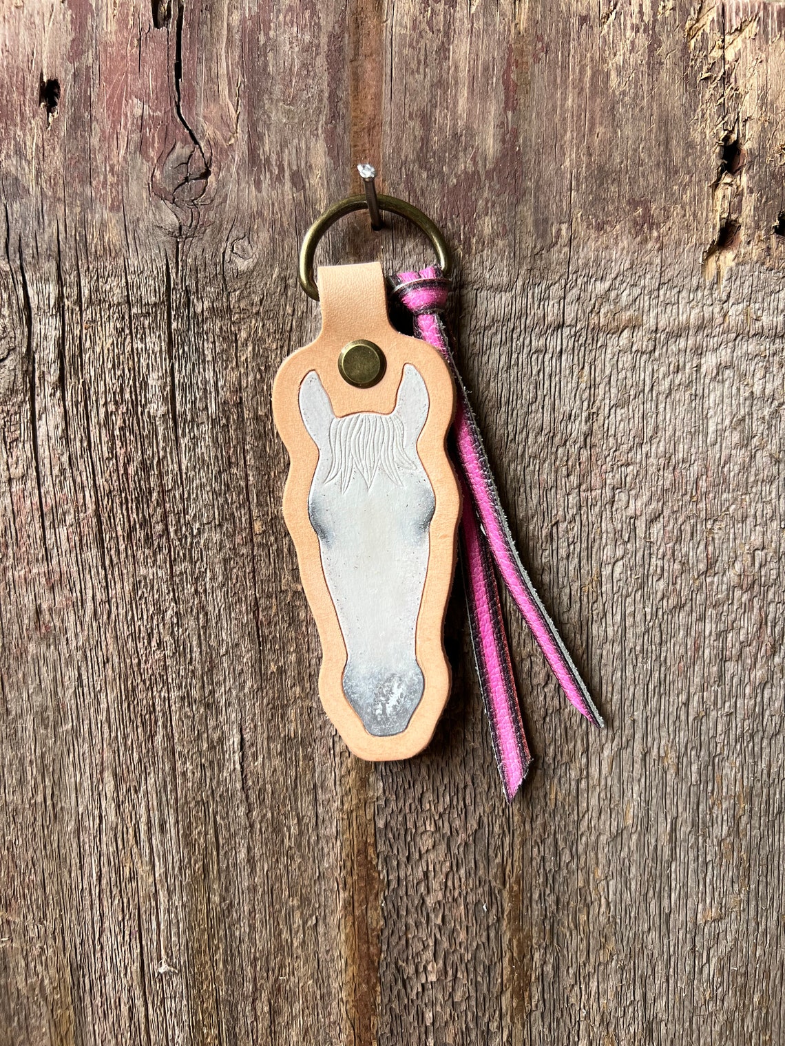 Custom Leather Horse Head Keychains - Etsy