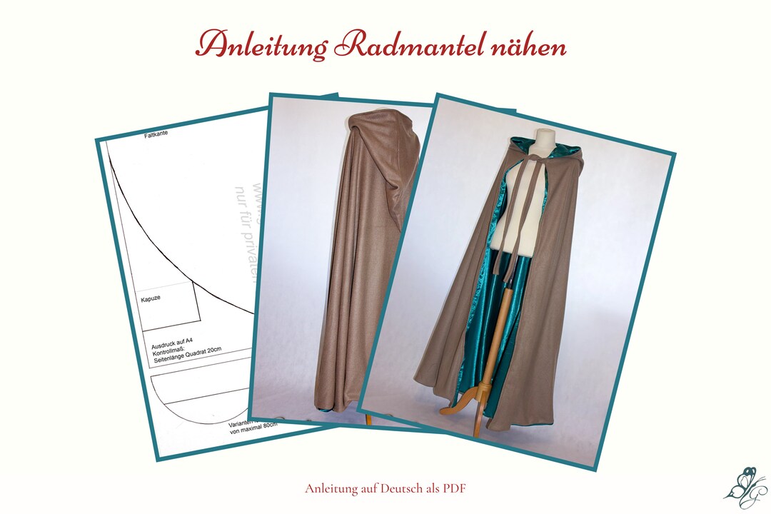 Medieval Circle Cloak DIY Pattern, Only in German Language - Etsy