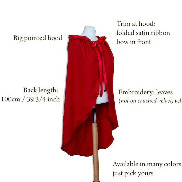 Red Riding Hood Cape - Etsy