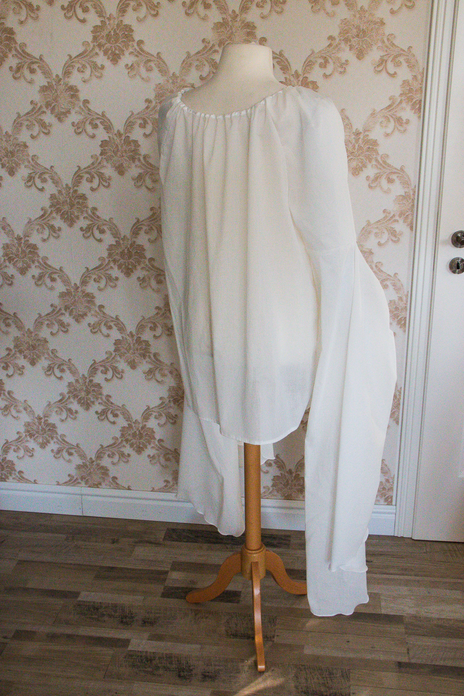 Elven Blouse Long Angel Sleeves, Renaissance Chemise Underdress, Fairy ...
