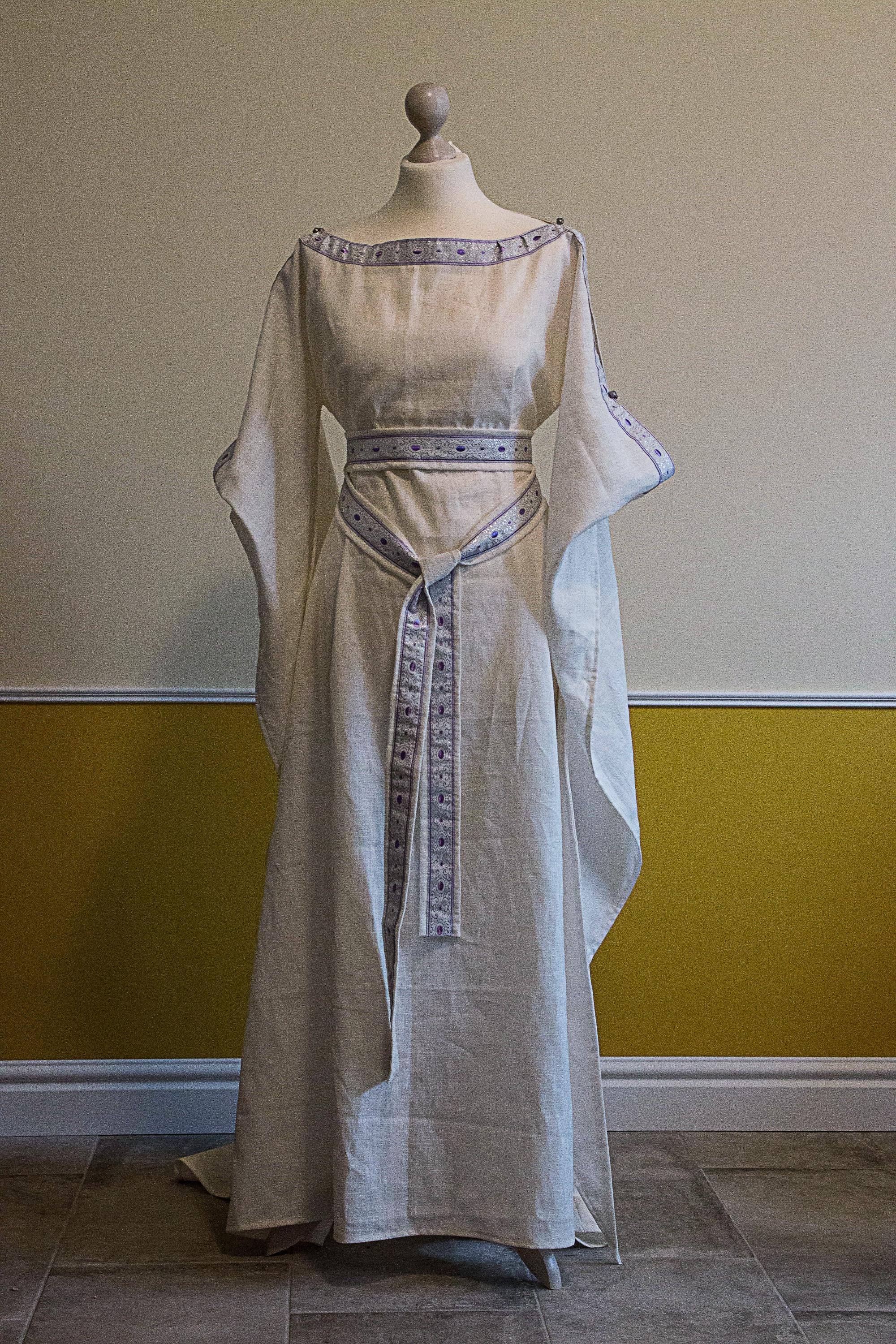 Boho Wedding Gown, Elven Clothing, Pagan Wedding Dress, Viking Dress ...
