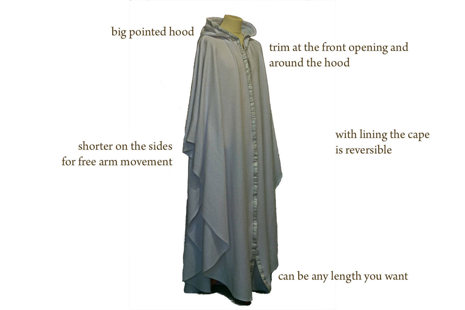 Pagan Ritual Robe, Wiccan Cape, Druid Cape, Larp Cleric Vestment ...