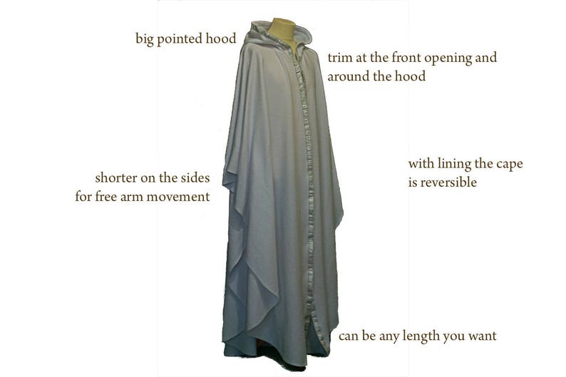 Pagan Ritual Robe, Wiccan Cape, Druid Cape, Larp Cleric Vestment ...
